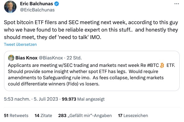 BlackRock und Spot-Bitcoin-ETF-Antragsteller beim SEC-Meeting